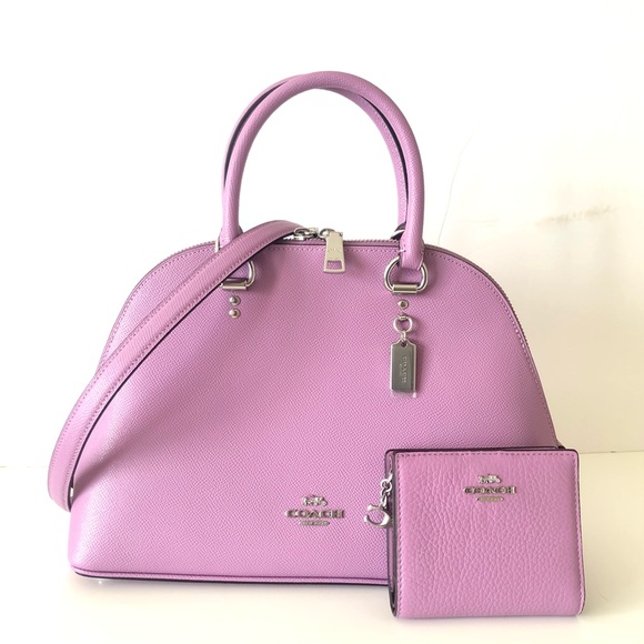 Coach | Bags | Coach Katy Satchel Violet Purple Purse Wallet Set | Poshmark